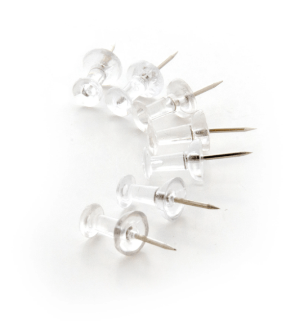 Clear Transparent Push Pins (100/Pack) - The CEO Creative