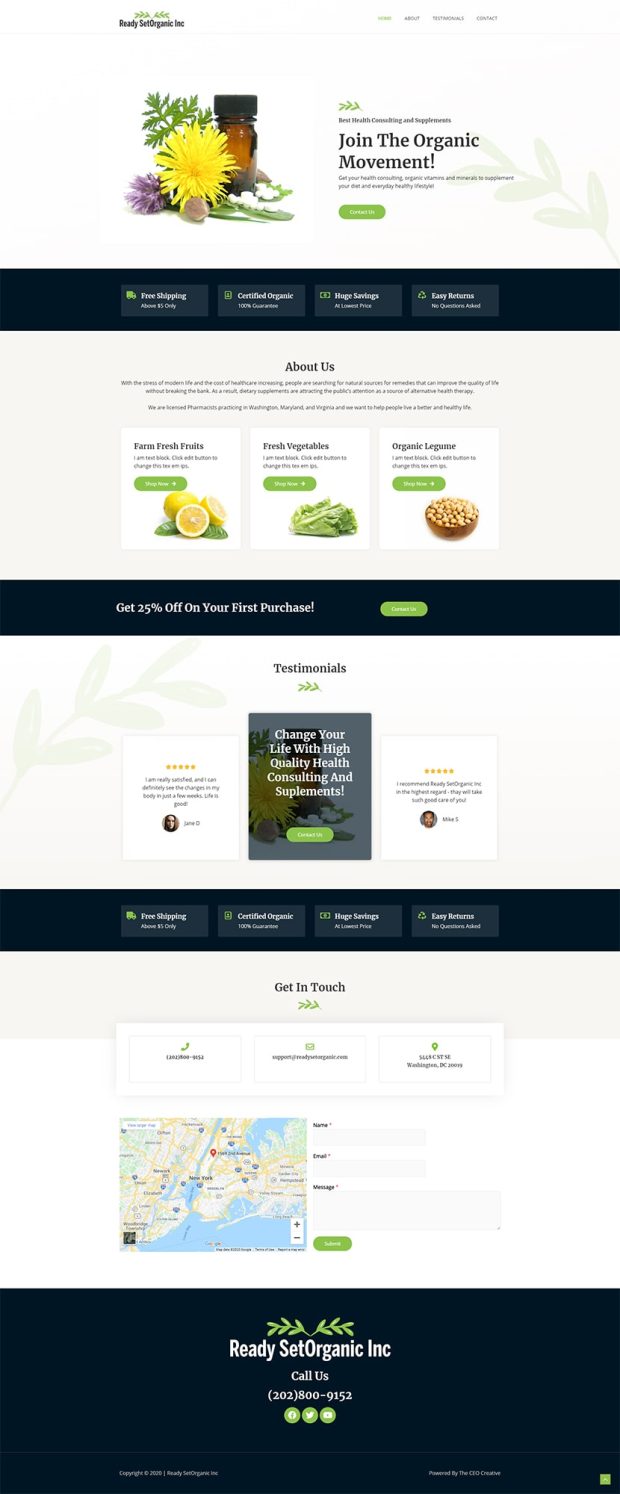 Ready Set Organic Website Design | The CEO Creative