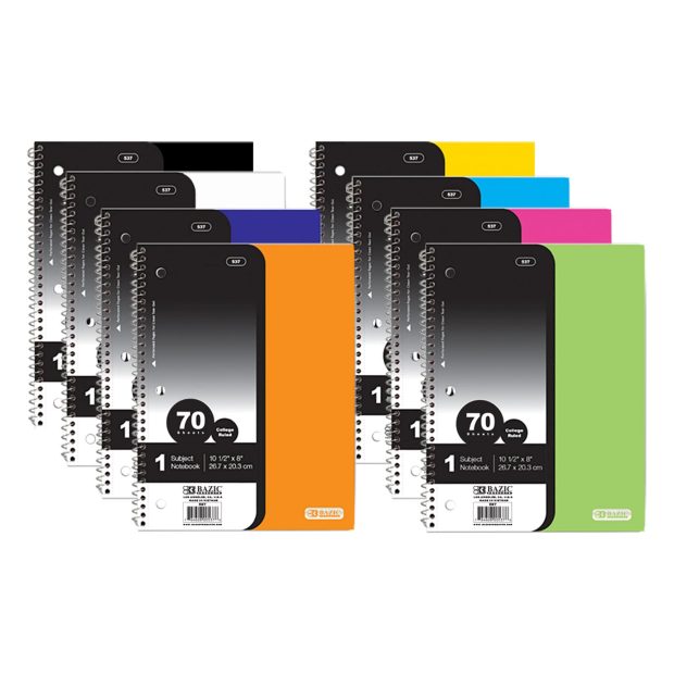 Buy BAZIC 70 Ct. 1-Subject Poly Cover Spiral Notebook - The CEO Creative