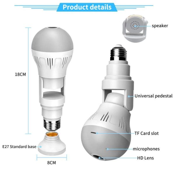 360° Panoramic Hidden Light Bulb Wifi Camera - The CEO Creative