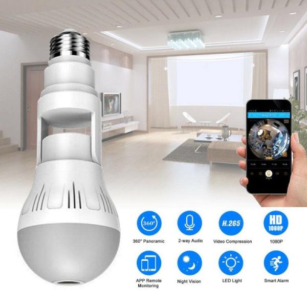 360° Panoramic Hidden Light Bulb Wifi Camera - The CEO Creative