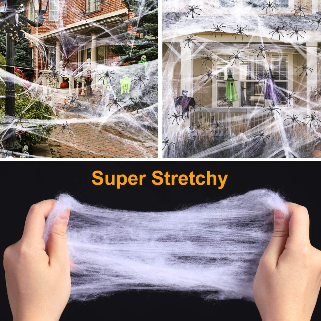 Stretch Spider Web With 25 Fake Spiders | The CEO Creative