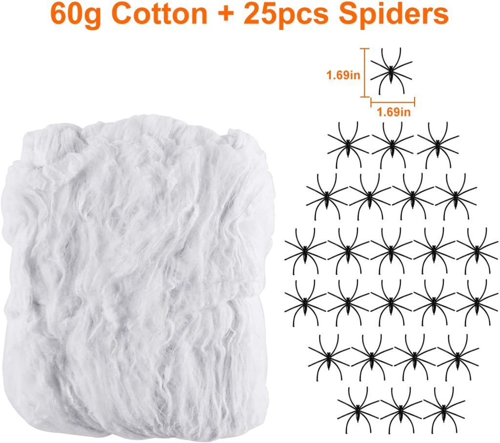 Stretch Spider Web With 25 Fake Spiders - The CEO Creative