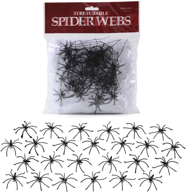 Stretch Spider Web With 25 Fake Spiders - The CEO Creative