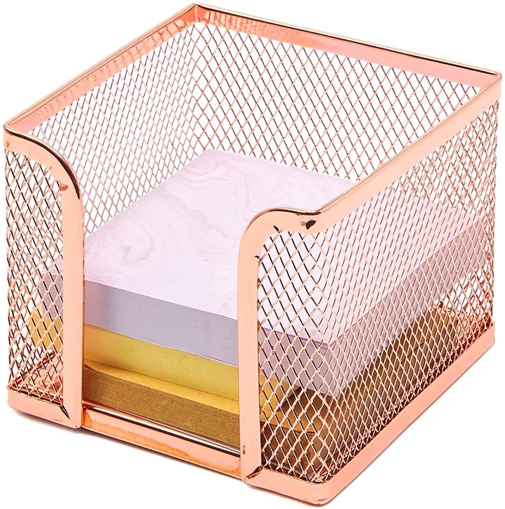 Mesh Wire Desk Organizer Set (Rose Gold, 5 Pieces) - The CEO Creative