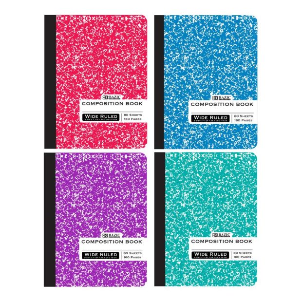 Composition Book Assorted Color Marble W/R 80 Ct. | The CEO Creative