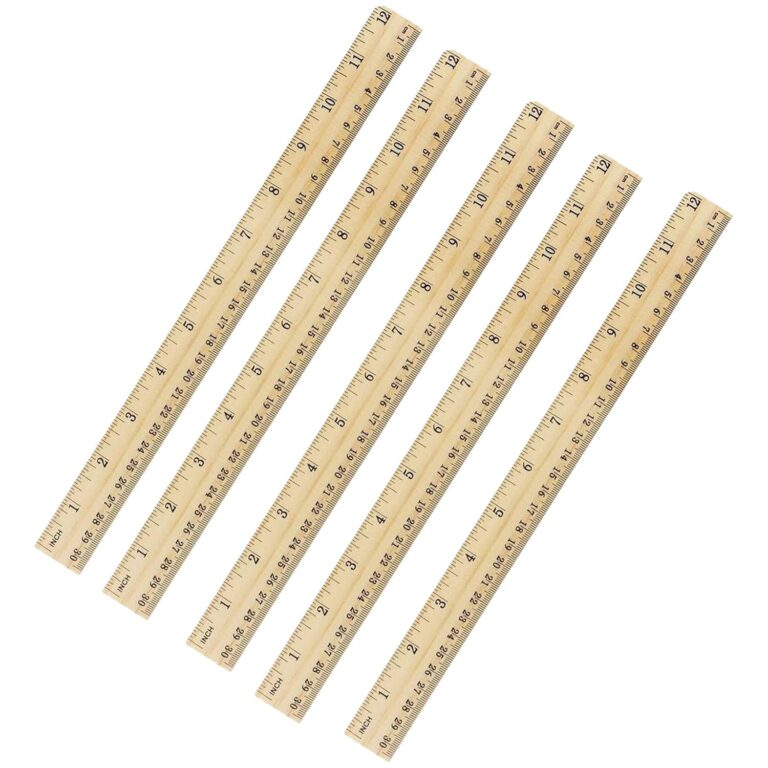 Wooden School Rulers 12″ – 5‑Pack, Easy‑Read Markings
