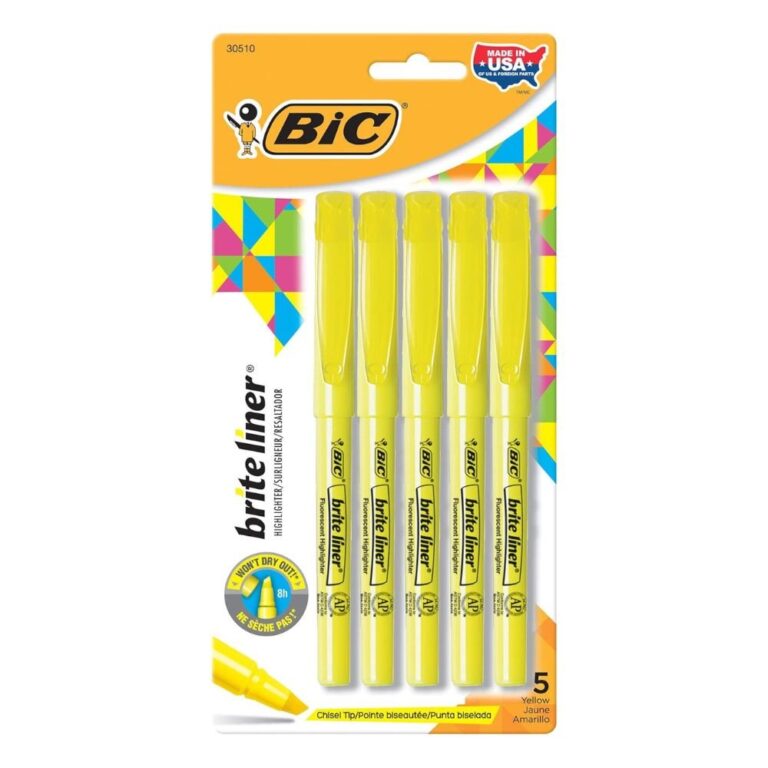 BIC Brite Liner Yellow Highlighters | The CEO Creative