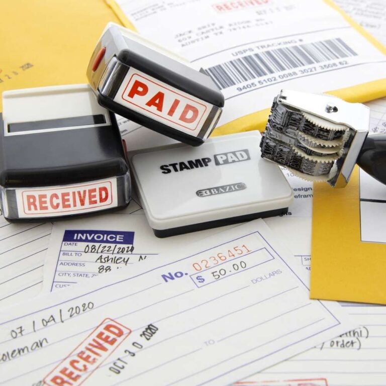 BAZIC Paid Self Inking Rubber Stamp (Red Ink) | The CEO Creative