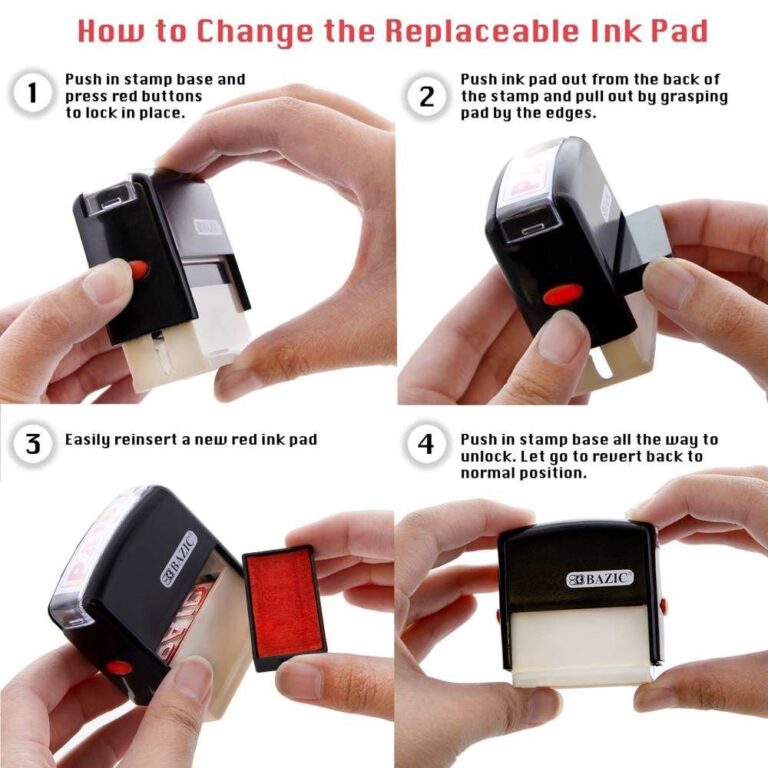 BAZIC Paid Self Inking Rubber Stamp (Red Ink) | The CEO Creative