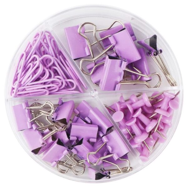 Purple Office Metal Paper Clips Binder Set For Office, School | The CEO ...