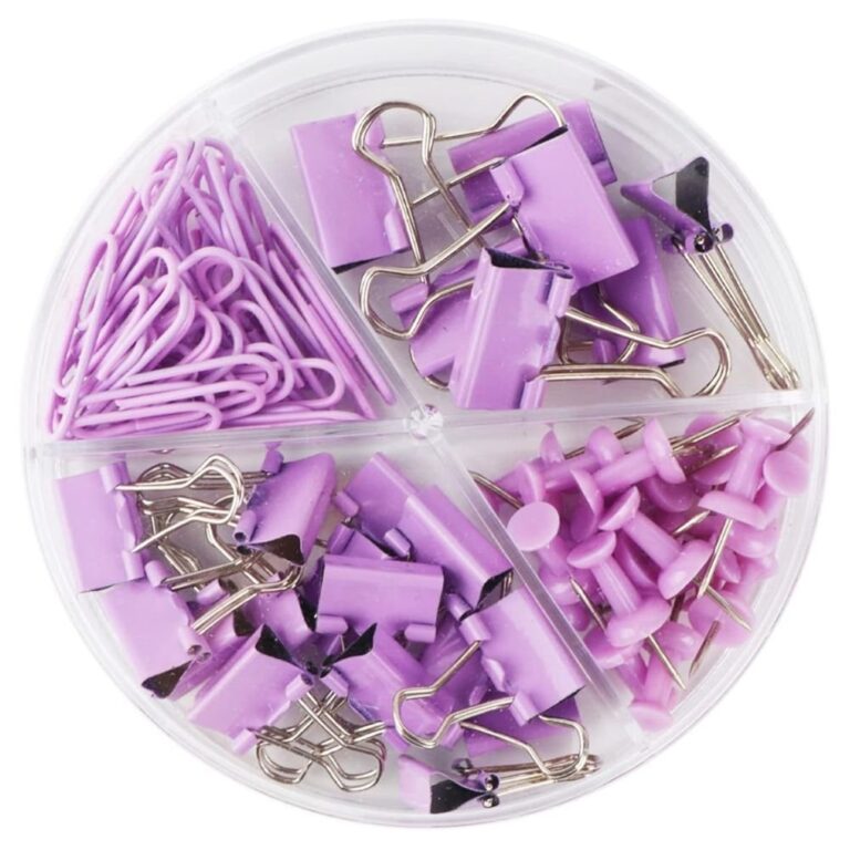 Purple Office Metal Paper Clips Binder Set For Office, School | The CEO ...