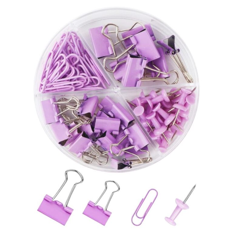Purple Office Metal Paper Clips Binder Set For Office, School | The CEO ...