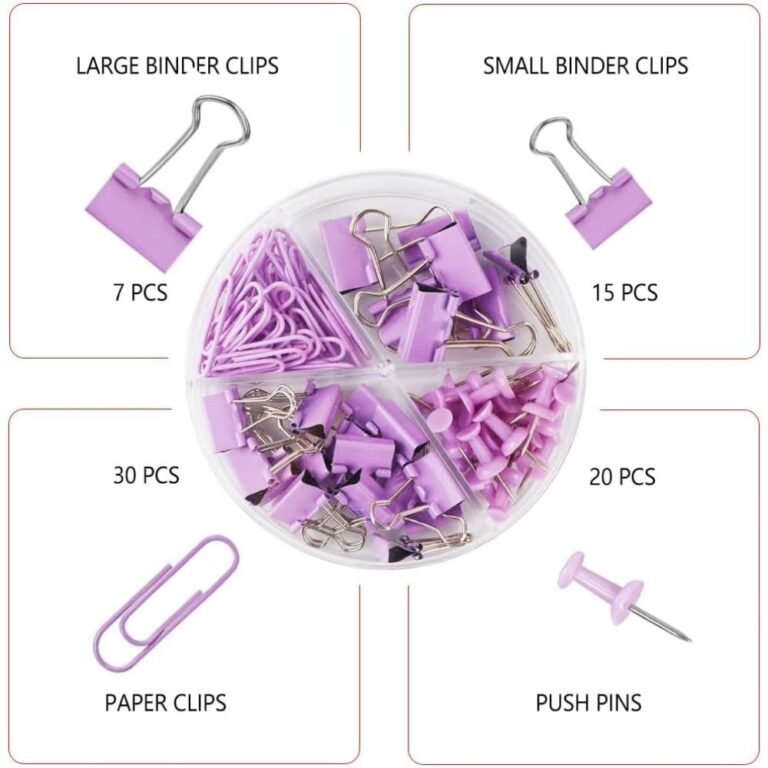 Purple Office Metal Paper Clips Binder Set For Office, School | The CEO ...