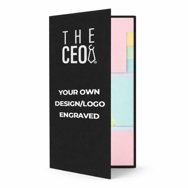 Net30 Customizable Engraved THE CEO® Sticky Notes Binder Set – Pastel